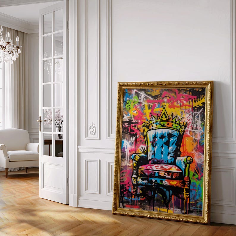 King Throne Graffiti Wall Art, Digital Print, Throne Chair Poster ...