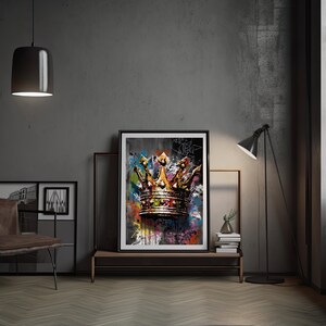 Crown Graffiti Wall Art Printable Graffiti Art King Crown - Etsy