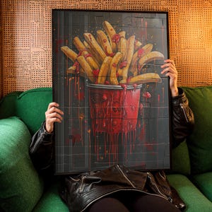 Set of 3 Graffiti Food Art Prints, Hamburger, French Fries, Milkshake ...