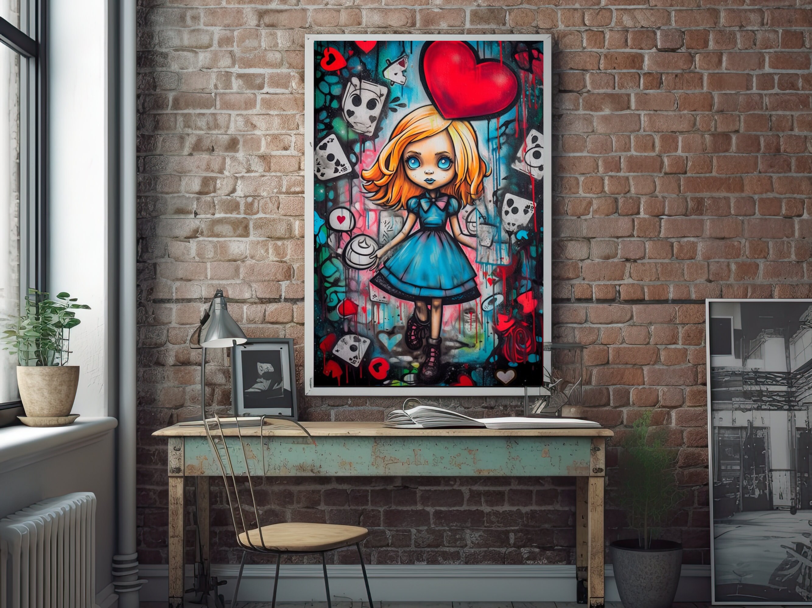 Alice in Wonderland Graffiti Wall Art Printable Digital - Etsy
