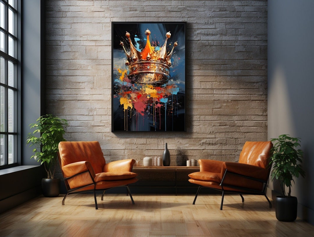 King Crown Graffiti Wall Art Urban Street Pop Art Digital Poster ...