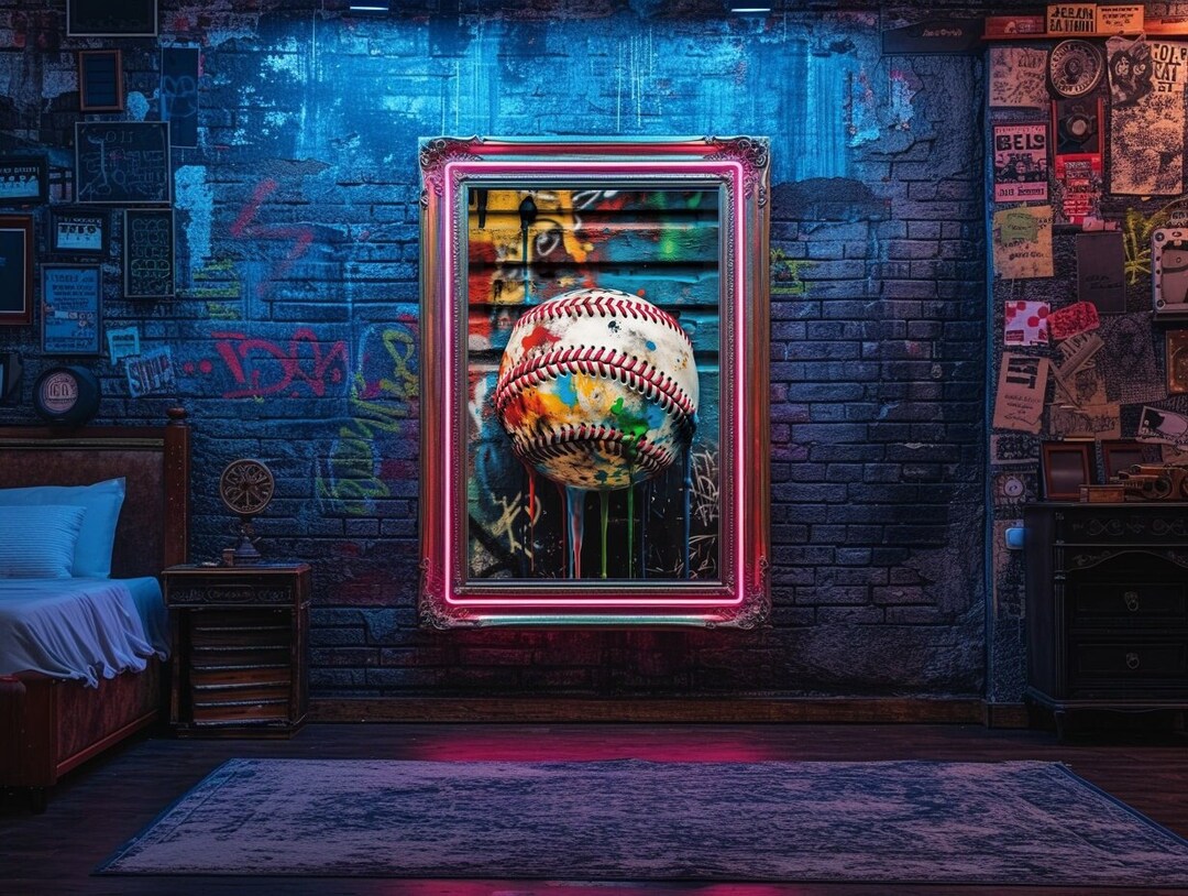 Baseball Graffiti Wall Art, Sports Graffiti Print, Modern, Urban ...