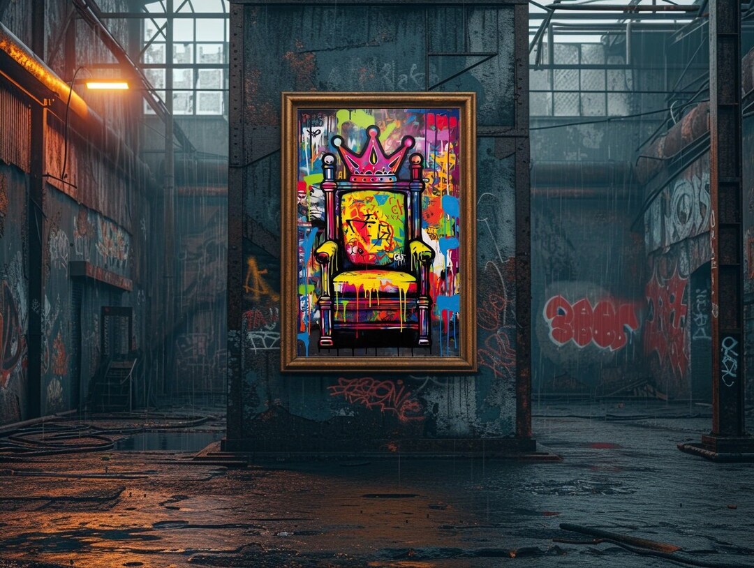 Royal Throne Graffiti Wall Art, Digital Download, Colorful Throne Chair ...