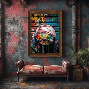 Baseball Graffiti Wall Art, Sports Graffiti Print, Modern, Urban ...