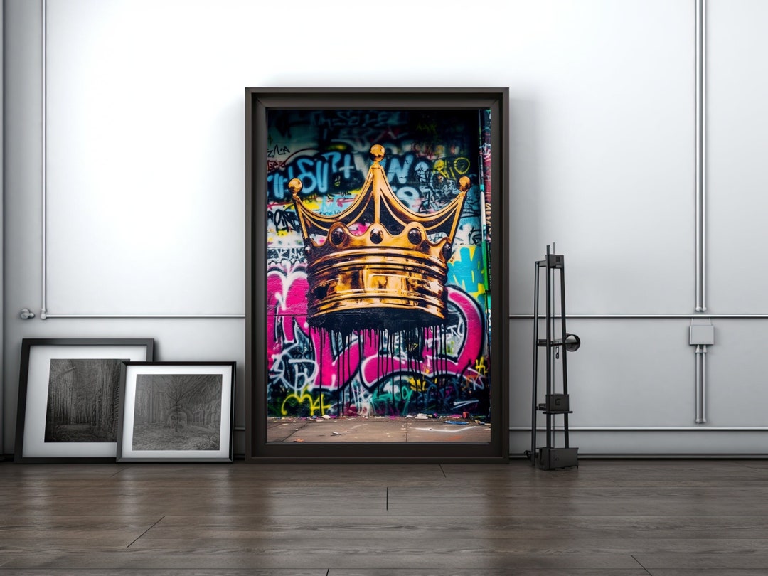 Crown Graffiti Wall Art Street Graffiti Digital Art Royal - Etsy