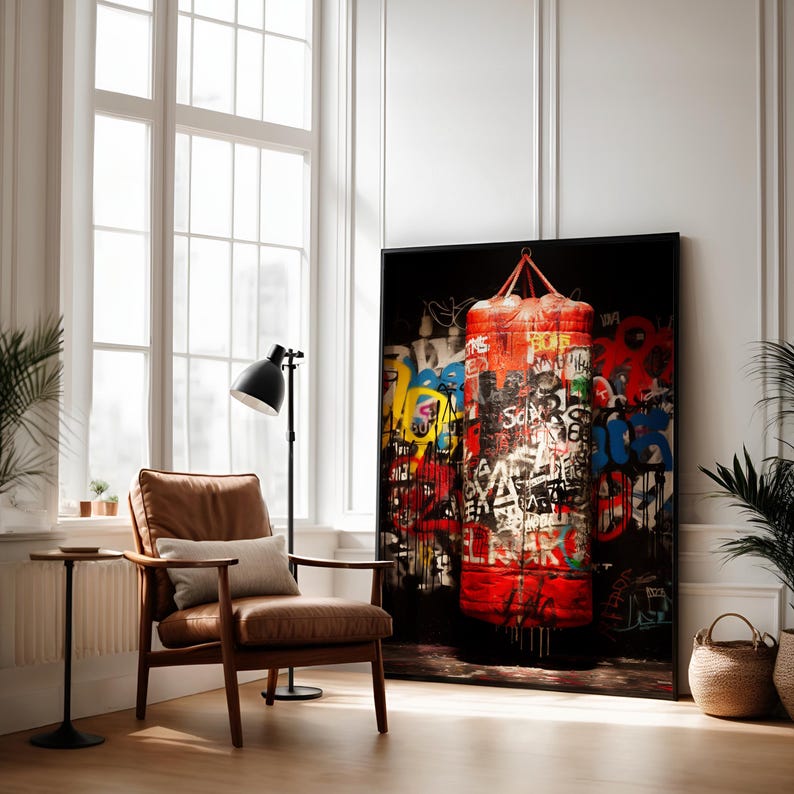 Urban Boxing Bag Graffiti Masterpiece, Printable Street Art, Bold ...