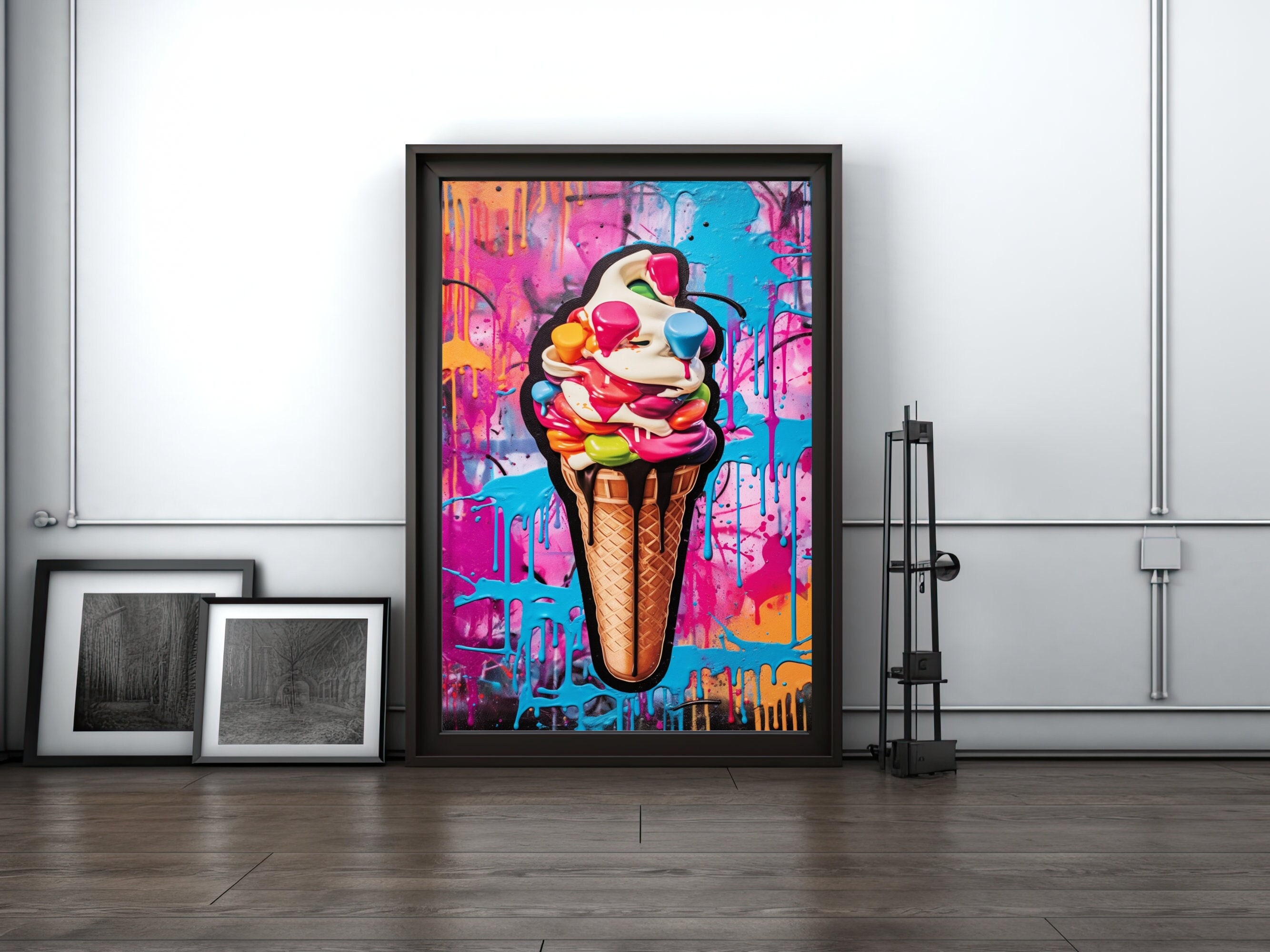 Ice Cream Graffiti Wall Art Digital Download (Instant Download) - Etsy
