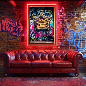 Crown Graffiti Wall Art, Street Graffiti, Digital Art, Royal Crown Wall ...