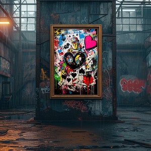 Playing Cards Graffiti Wall Art, Digital Download Print, Colorful ...