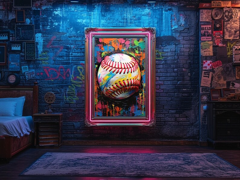 Baseball Graffiti Wall Art, Digital Graffiti Print, Baseball Art Print ...