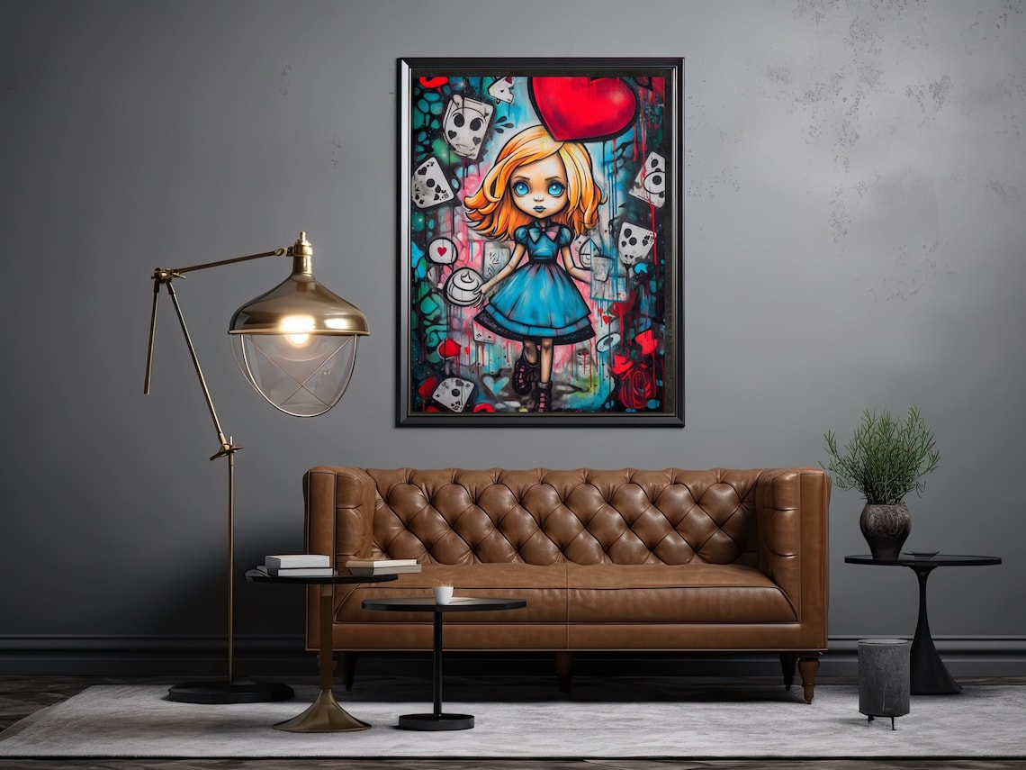 Alice in Wonderland Graffiti Wall Art Printable Digital - Etsy