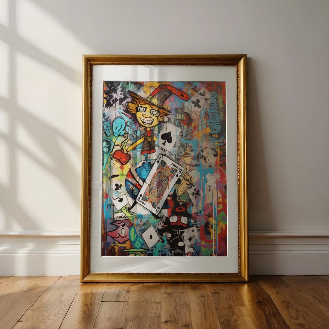 Casino Poker Graffiti Wall Art, Digital Download, Playing Cards Wall ...