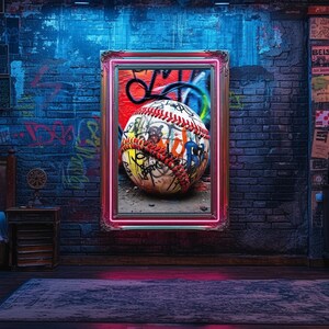 Baseball Graffiti Wall Art, Digital Print, Colorful Sports Wall Decor ...