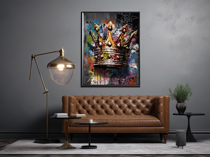 Crown Graffiti Wall Art Printable Graffiti Art King Crown - Etsy