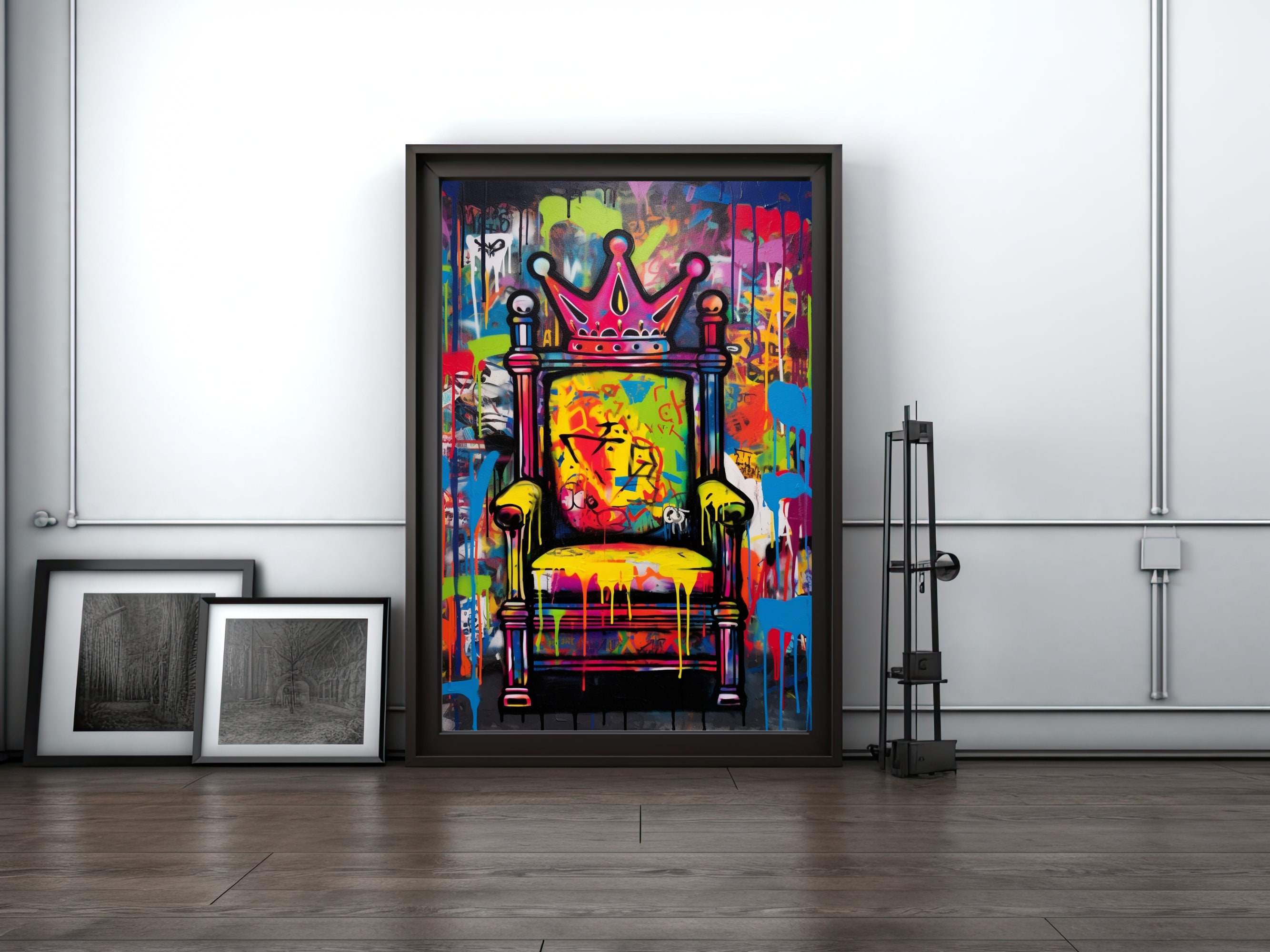 Colorful Throne Graffiti Wall Art Digital Print King Throne - Etsy