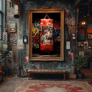 Urban Boxing Bag Graffiti Masterpiece, Printable Street Art, Bold ...