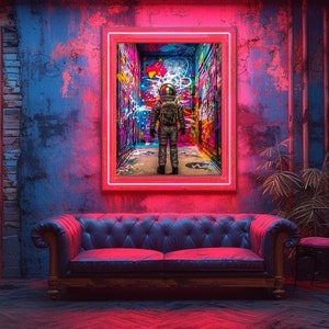 Astronaut Graffiti Wall Art, Digital Download Print, Astronaut Poster ...