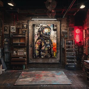 Astronaut Graffiti Wall Art, Space Travel Poster, Instant Download ...