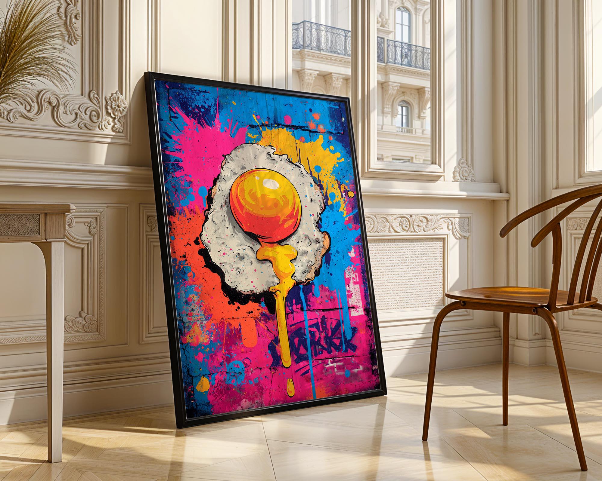 Graffiti Breakfast Wall Art Set, Street Art Food Posters, Urban Kitchen ...