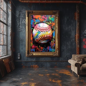 Baseball Graffiti Wall Art, Digital Graffiti Print, Baseball Art Print ...