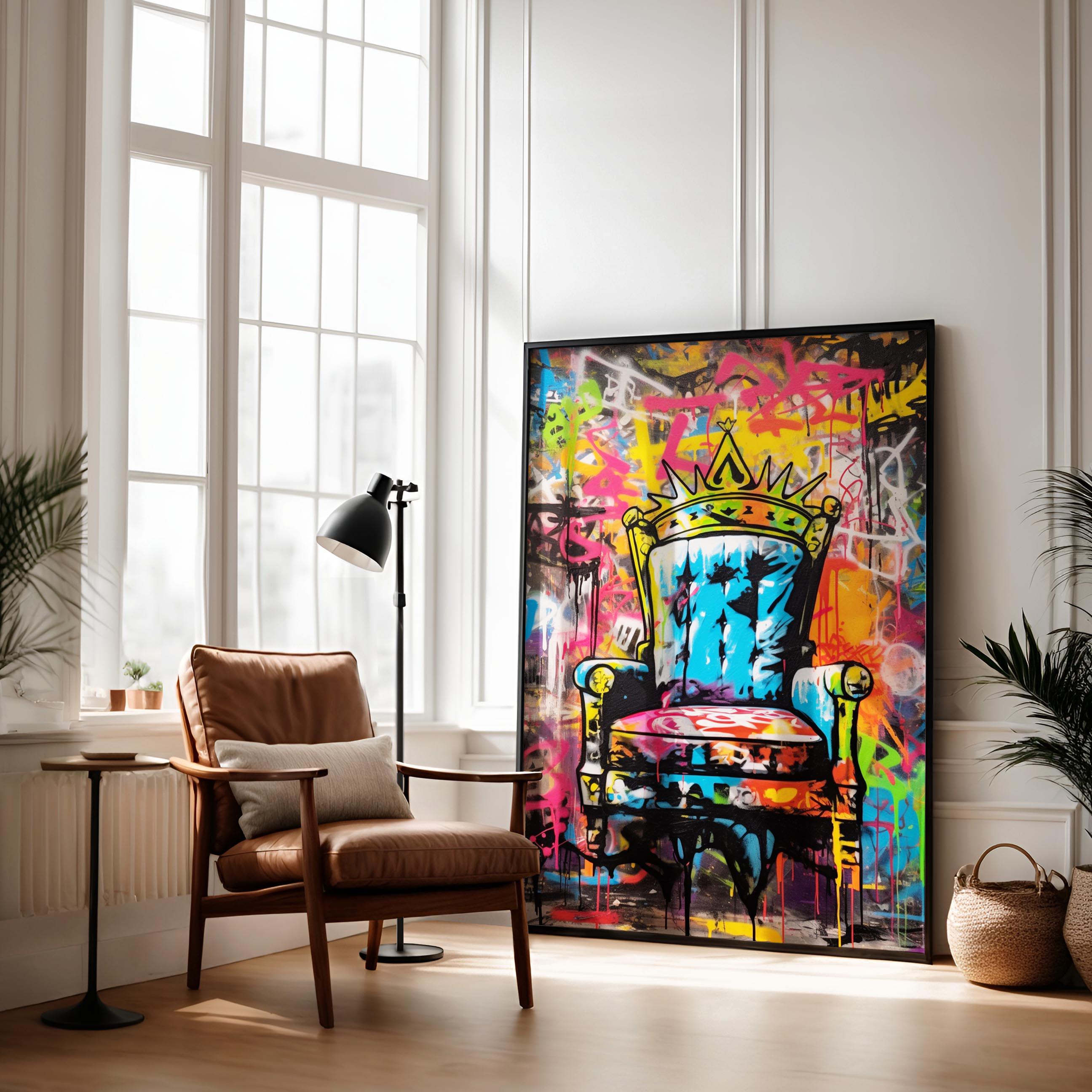 King Throne Graffiti Wall Art, Digital Print, Throne Chair Poster ...