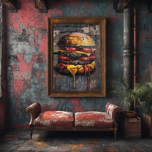 Set of 3 Graffiti Food Art Prints, Hamburger, French Fries, Milkshake ...