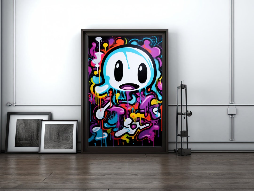 Ghost Graffiti Wall Art Digital Download Cute Little Ghost - Etsy