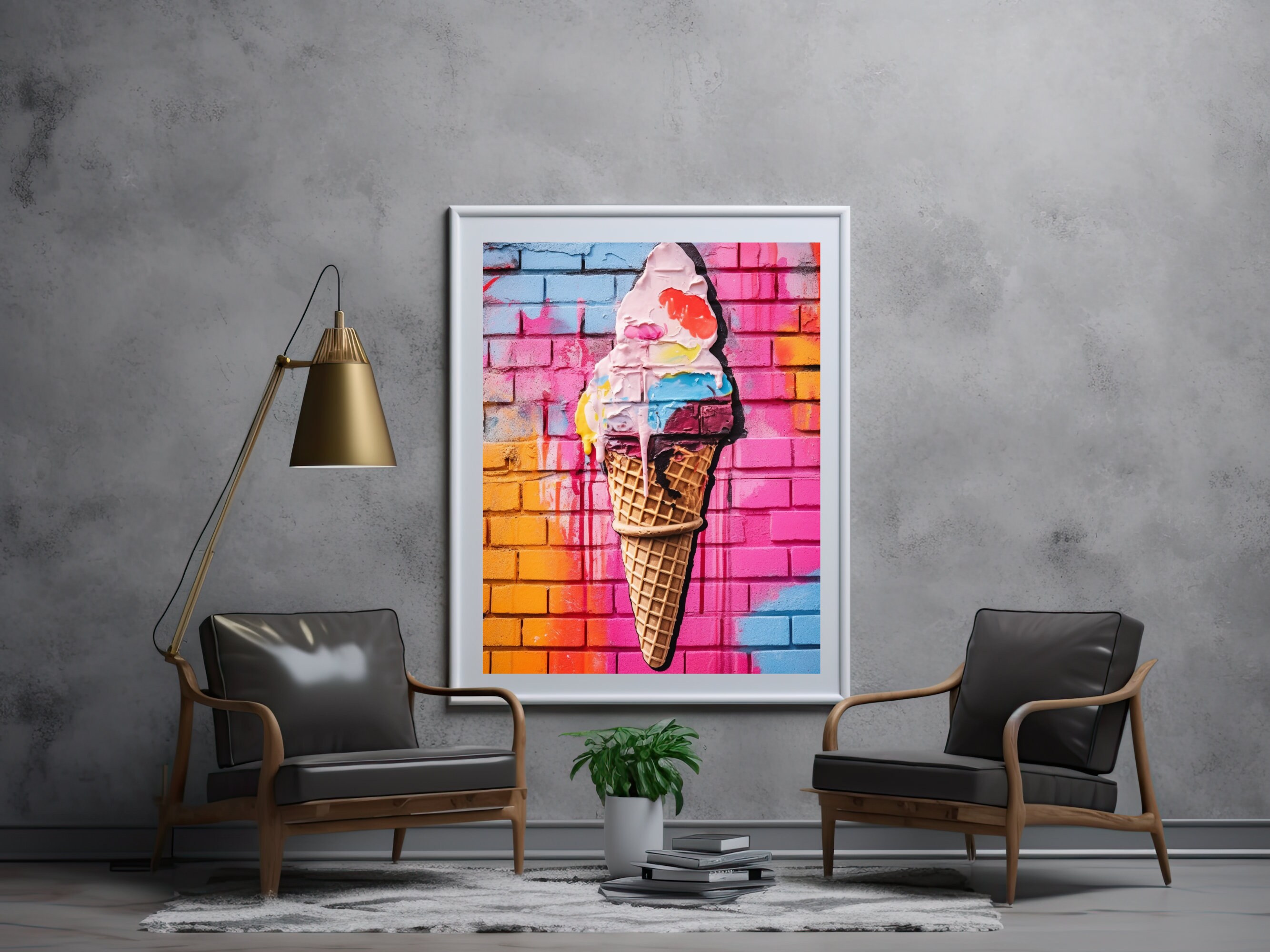 Vanilla Ice Cream Graffiti Wall Art, Digital Download Print, Modern ...