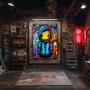 Hacker Girl Graffiti Wall Art, Digital Print, Colorful Coder Girl Wall ...