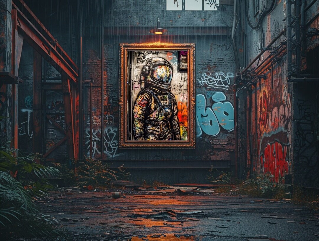 Astronaut Graffiti Wall Art, Space Travel Poster, Instant Download ...