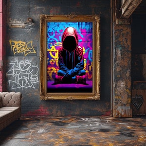 Girl Hacker Graffiti Wall Art, Coder Girl Graffiti Print, Modern, Urban ...