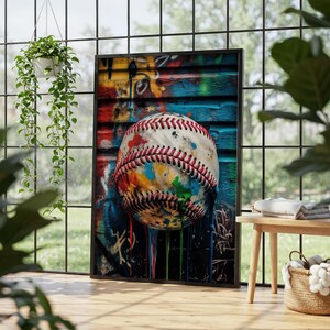 Baseball Graffiti Wall Art, Sports Graffiti Print, Modern, Urban ...