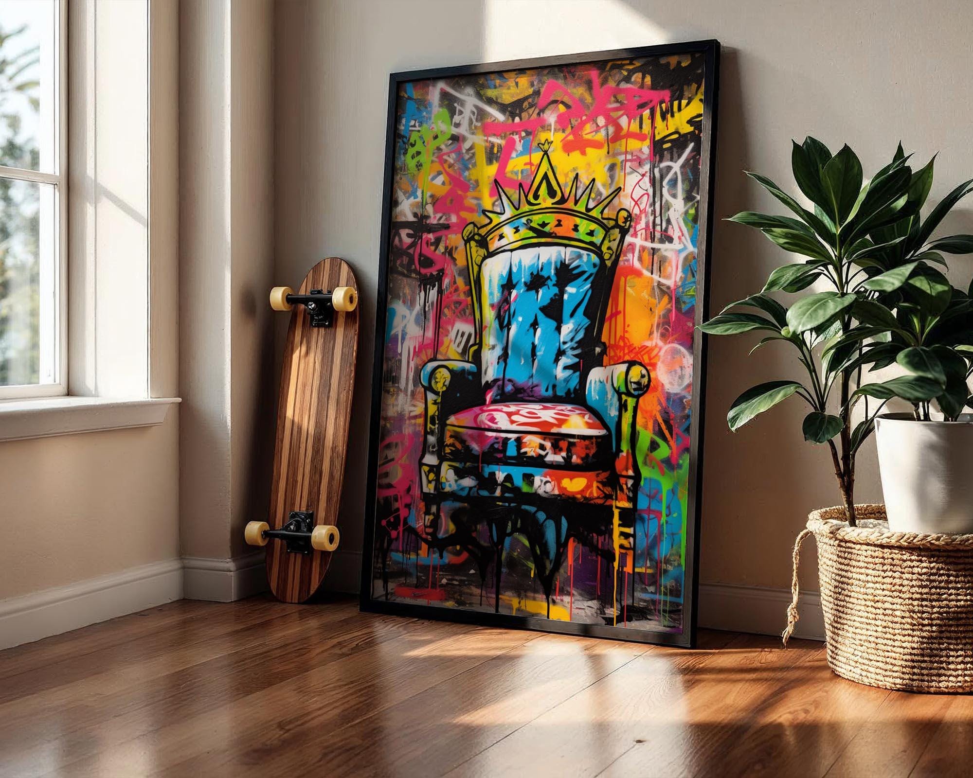 King Throne Graffiti Wall Art, Digital Print, Throne Chair Poster ...