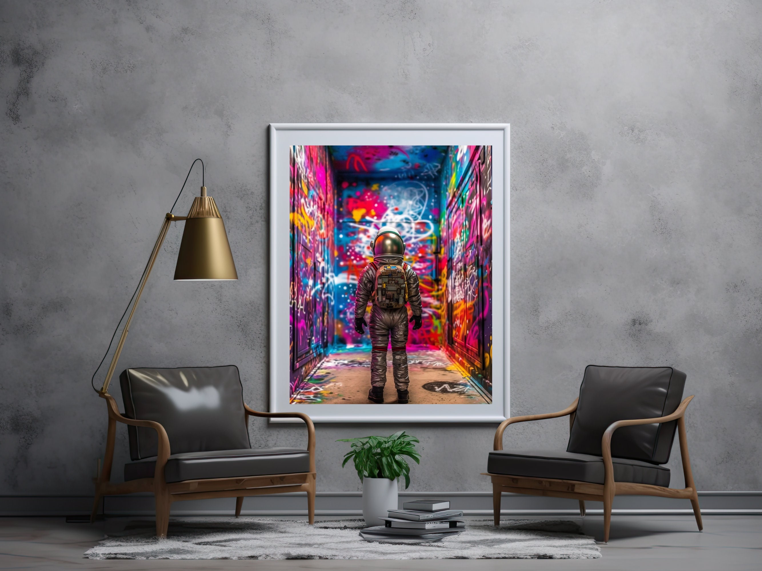 Astronaut Graffiti Wall Art Digital Download Print Astronaut - Etsy