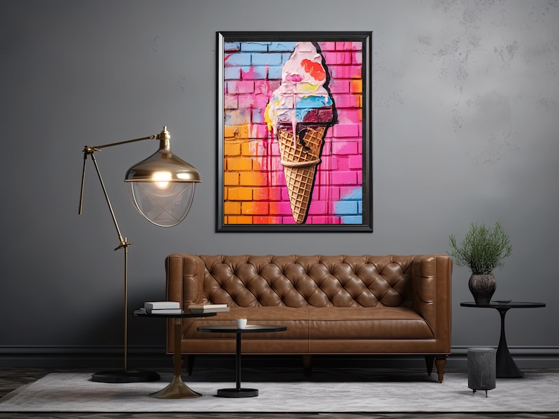 Vanilla Ice Cream Graffiti Wall Art, Digital Download Print, Modern ...