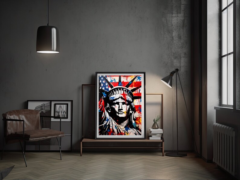 Statue of Liberty Graffiti Wall Art New York City Digital Art - Etsy