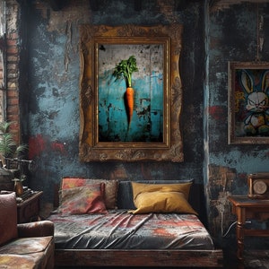 Carrot Graffiti Wall Art, Printable Digital, Colorful Vegetable Wall ...