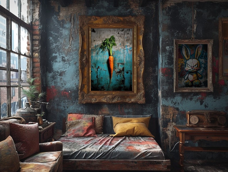 Carrot Graffiti Wall Art, Printable Digital, Colorful Vegetable Wall ...