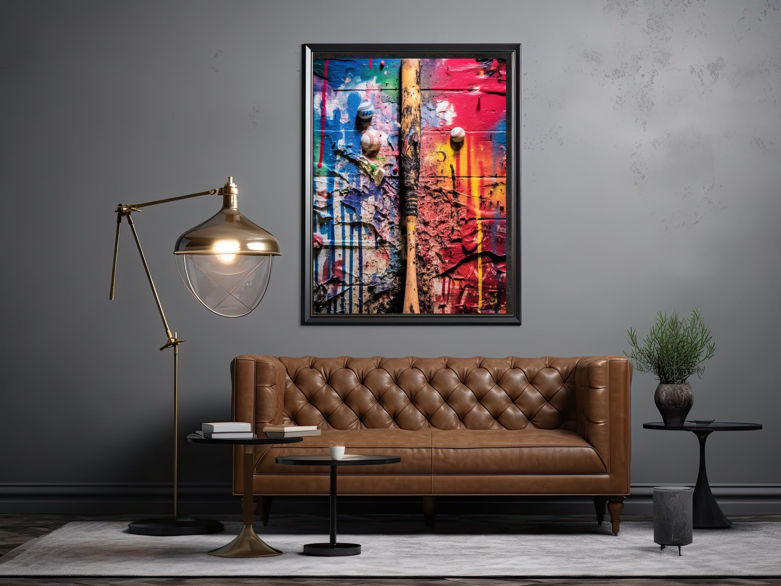 Baseball Bat Graffiti Wall Art Printable Digital Colorful - Etsy