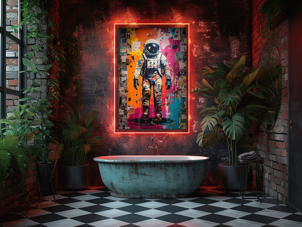 Graffiti Astronaut Art, Space Explorer Digital Print, Spaceman Wall ...