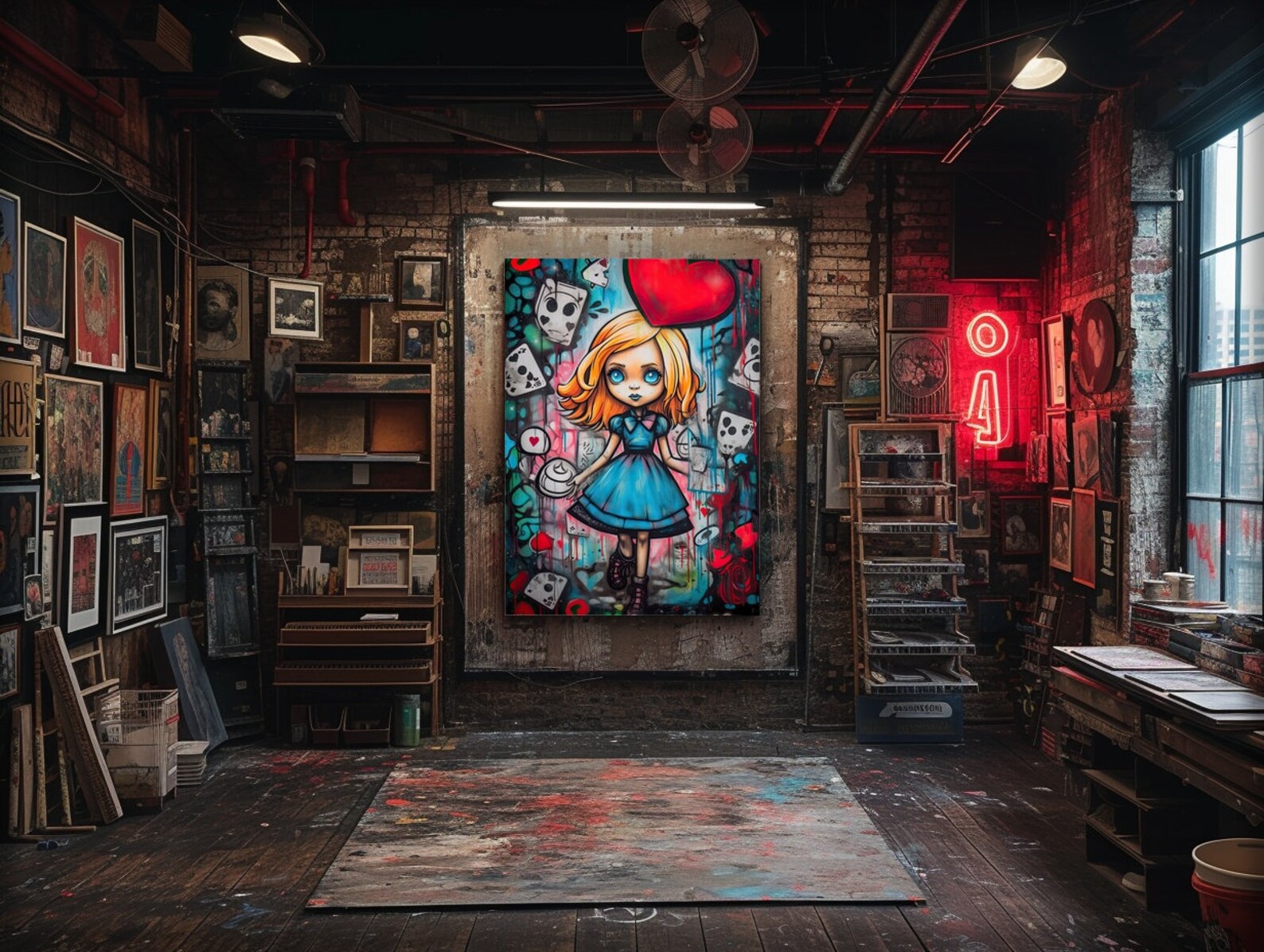 Alice in Wonderland Graffiti Wall Art, Printable Digital, Fairytale ...