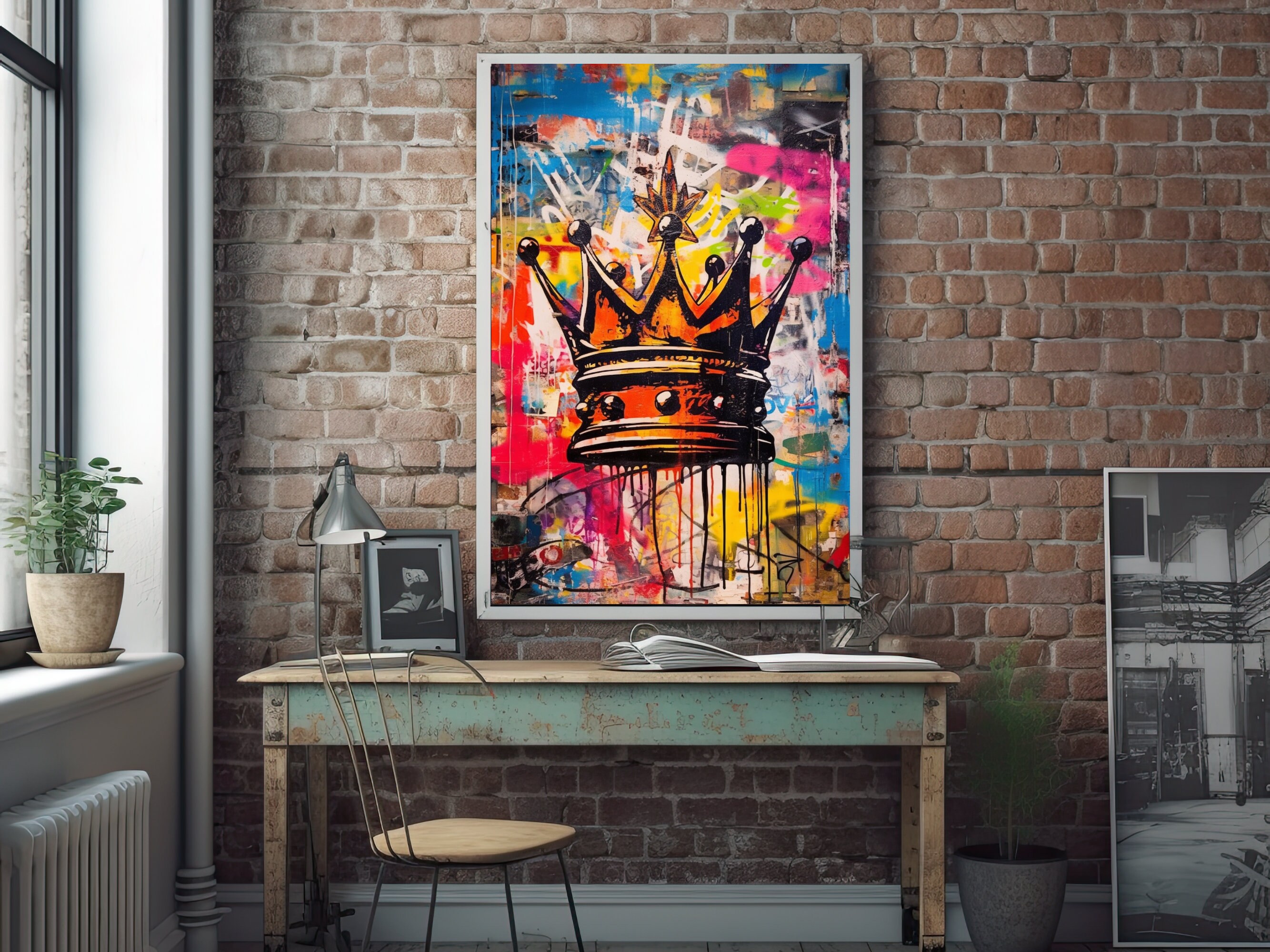 Crown Graffiti Wall Art, Digital Download, Abstract Royal Crown ...