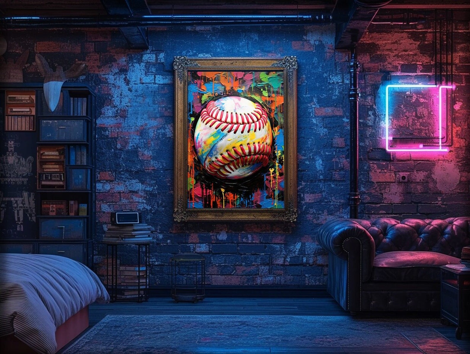 Baseball Graffiti Wall Art, Digital Graffiti Print, Baseball Art Print ...