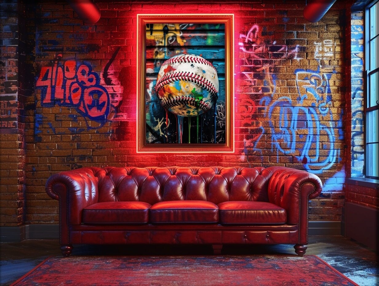 Baseball Graffiti Wall Art, Sports Graffiti Print, Modern, Urban ...