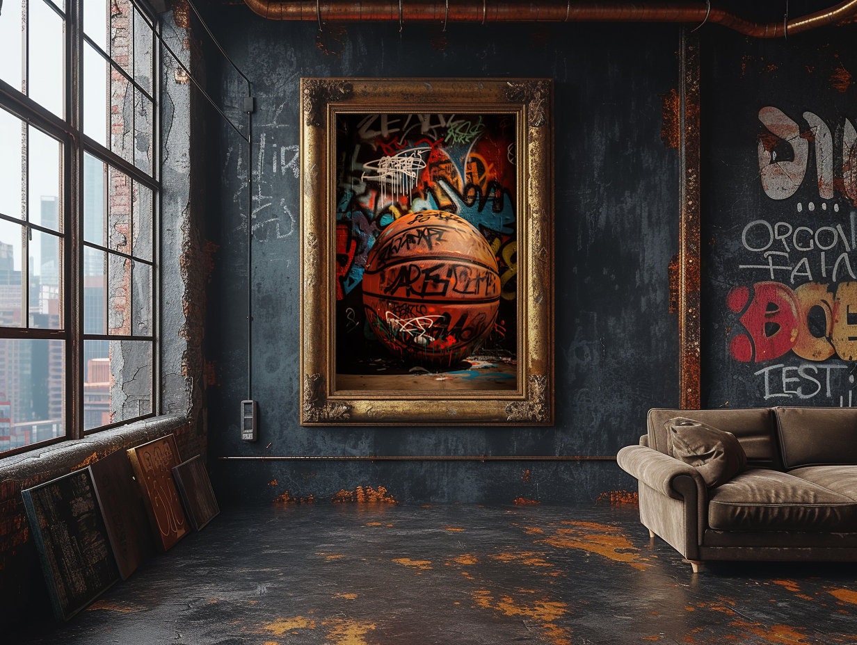 Basketball Graffiti Wall Art, Digital Download, Basketball Art Print ...
