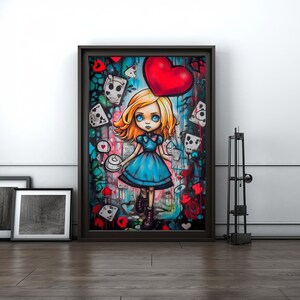Alice in Wonderland Graffiti Wall Art Printable Digital - Etsy