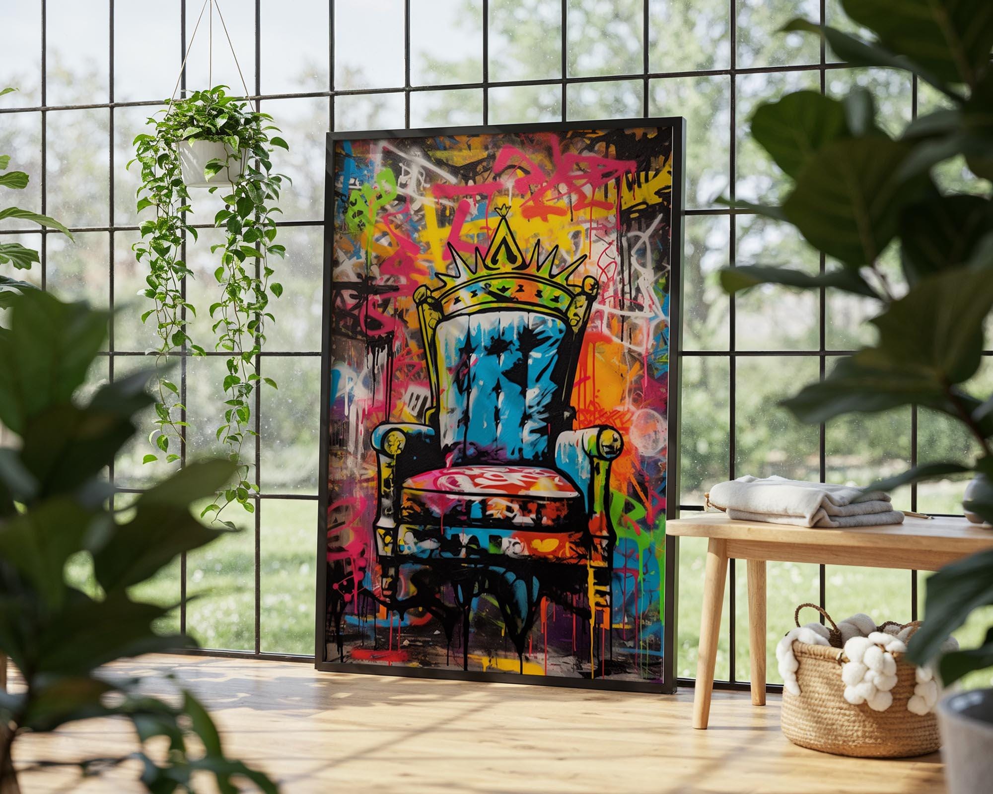 King Throne Graffiti Wall Art, Digital Print, Throne Chair Poster ...