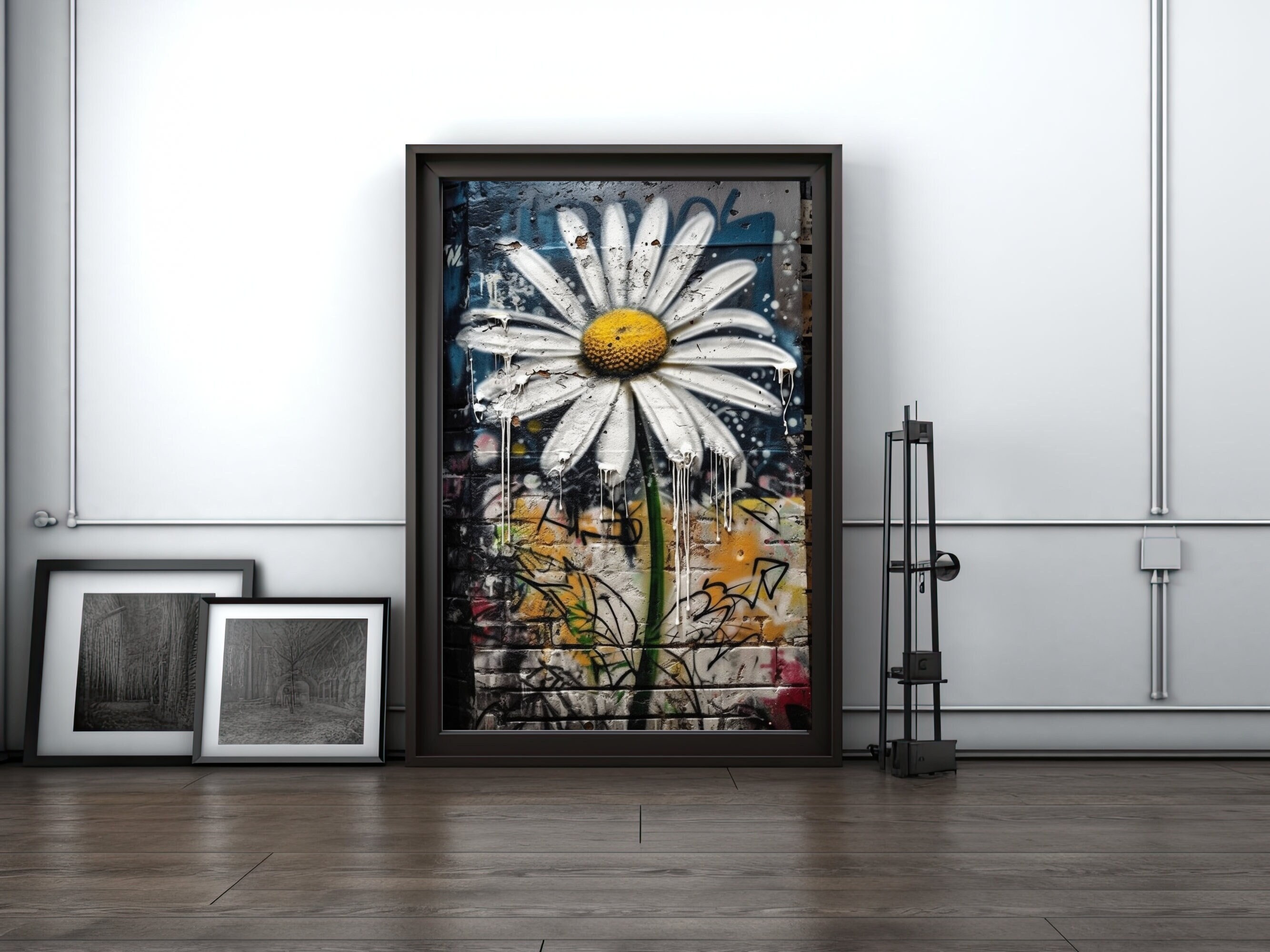 Daisy Flower Graffiti Wall Art Street Graffiti Digital Art - Etsy