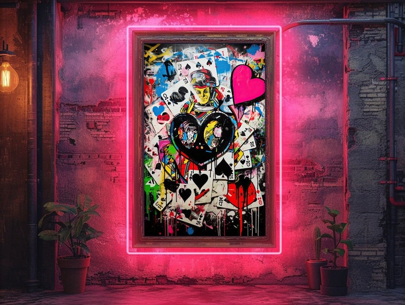 Playing Cards Graffiti Wall Art, Digital Download Print, Colorful ...