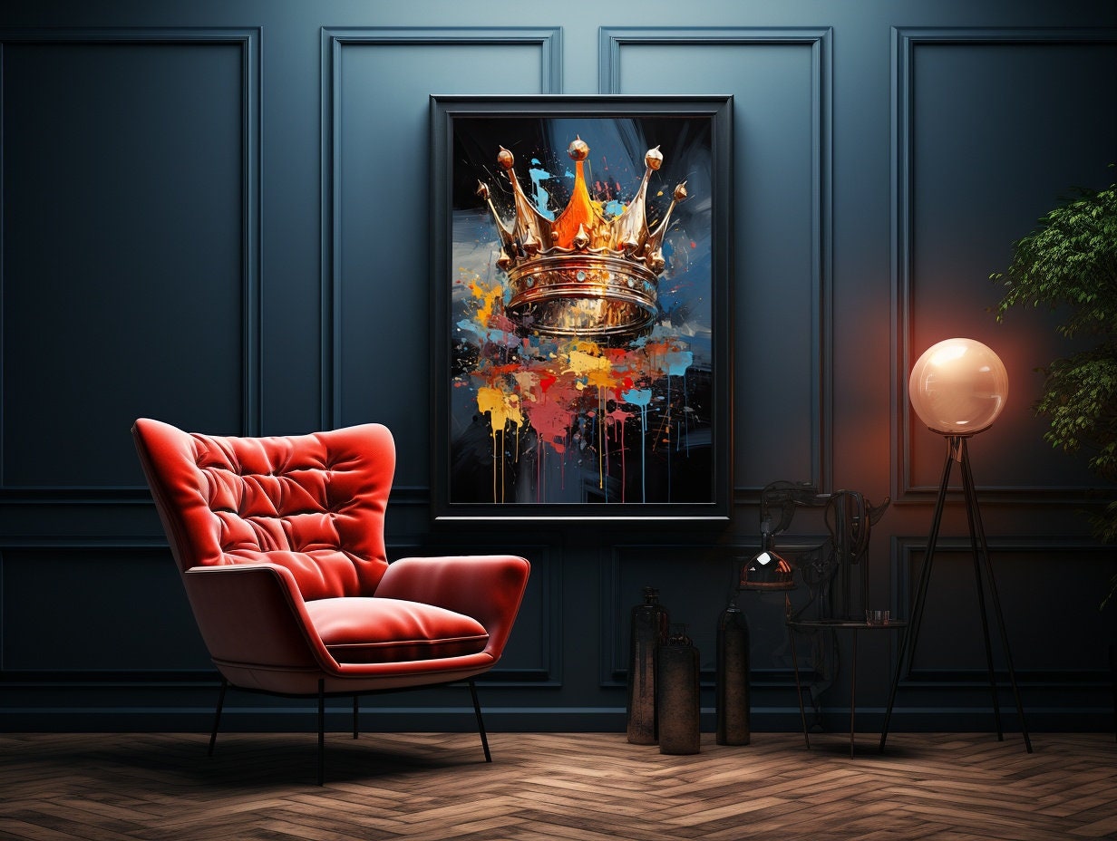 King Crown Graffiti Wall Art Urban Street Pop Art Digital Poster ...